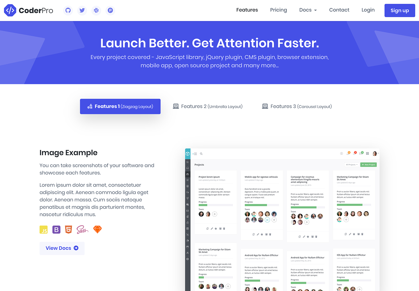 CoderDocs - Bootstrap 4 Documentation Template For Software Projects
